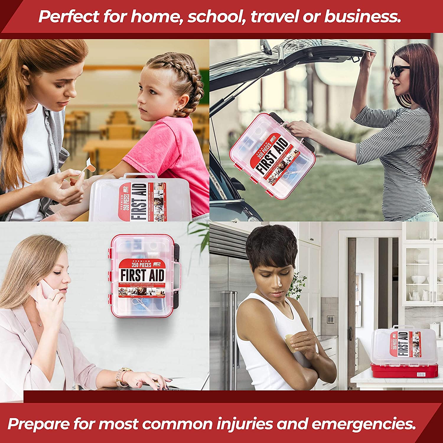 M2 BASICS 350 Piece Emergency First Aid Kit - Make: Community