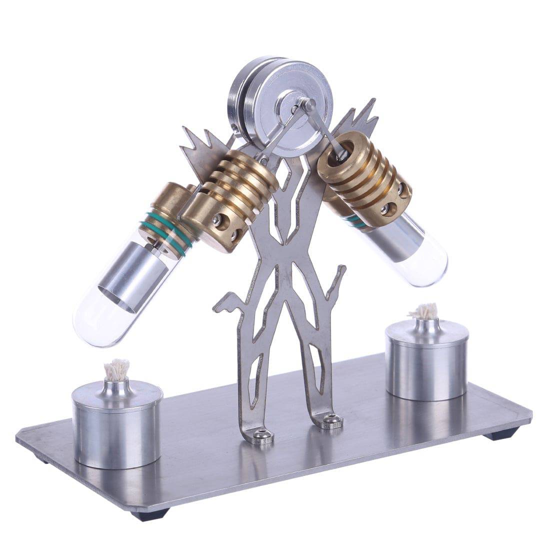 Stirling Engine Model Kit Superman Robot V-Shaped Double Cylinder Motor ...