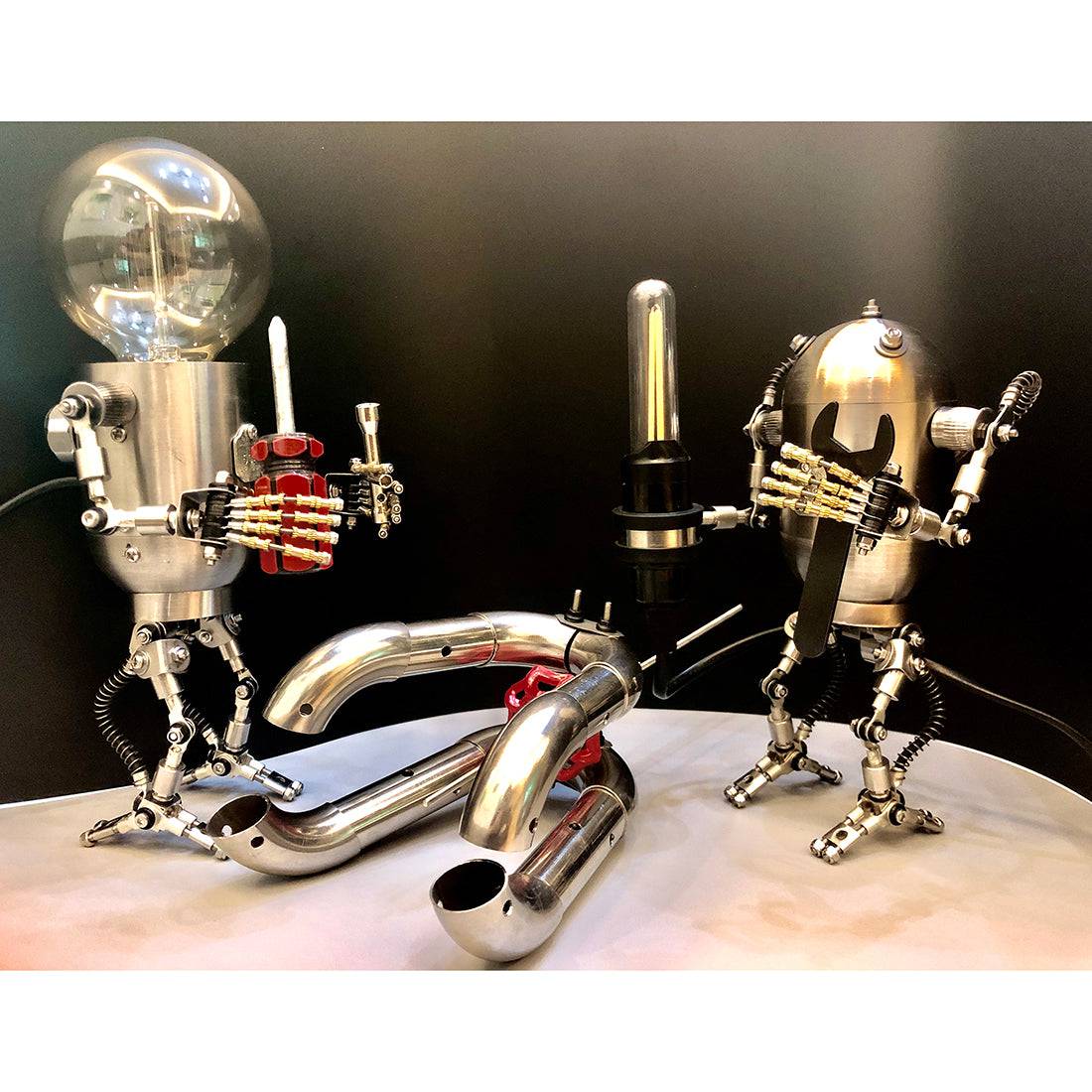 3D Steampunk Metal Robot Mr Gort Hobby Model Kit with LED Light - Make ...