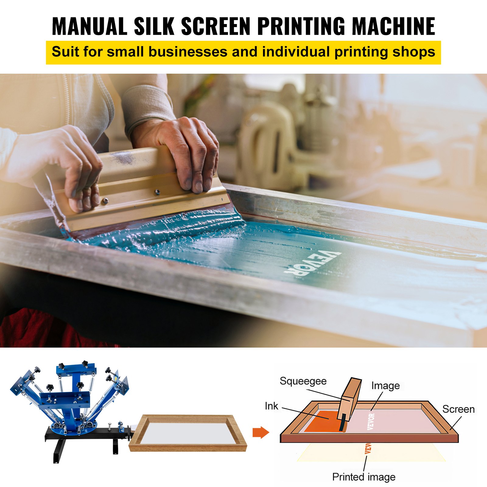 4 Color 1 Station Silk Screening Screenprint Press Screen Printing ...