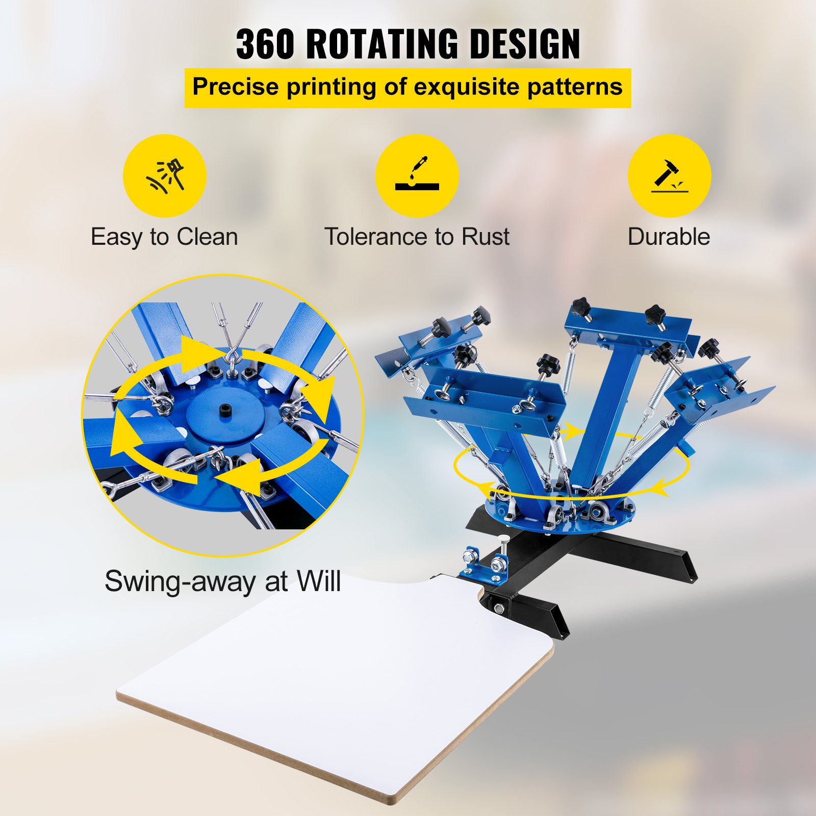 4 Color 1 Station Silk Screening Screenprint Press Screen Printing ...